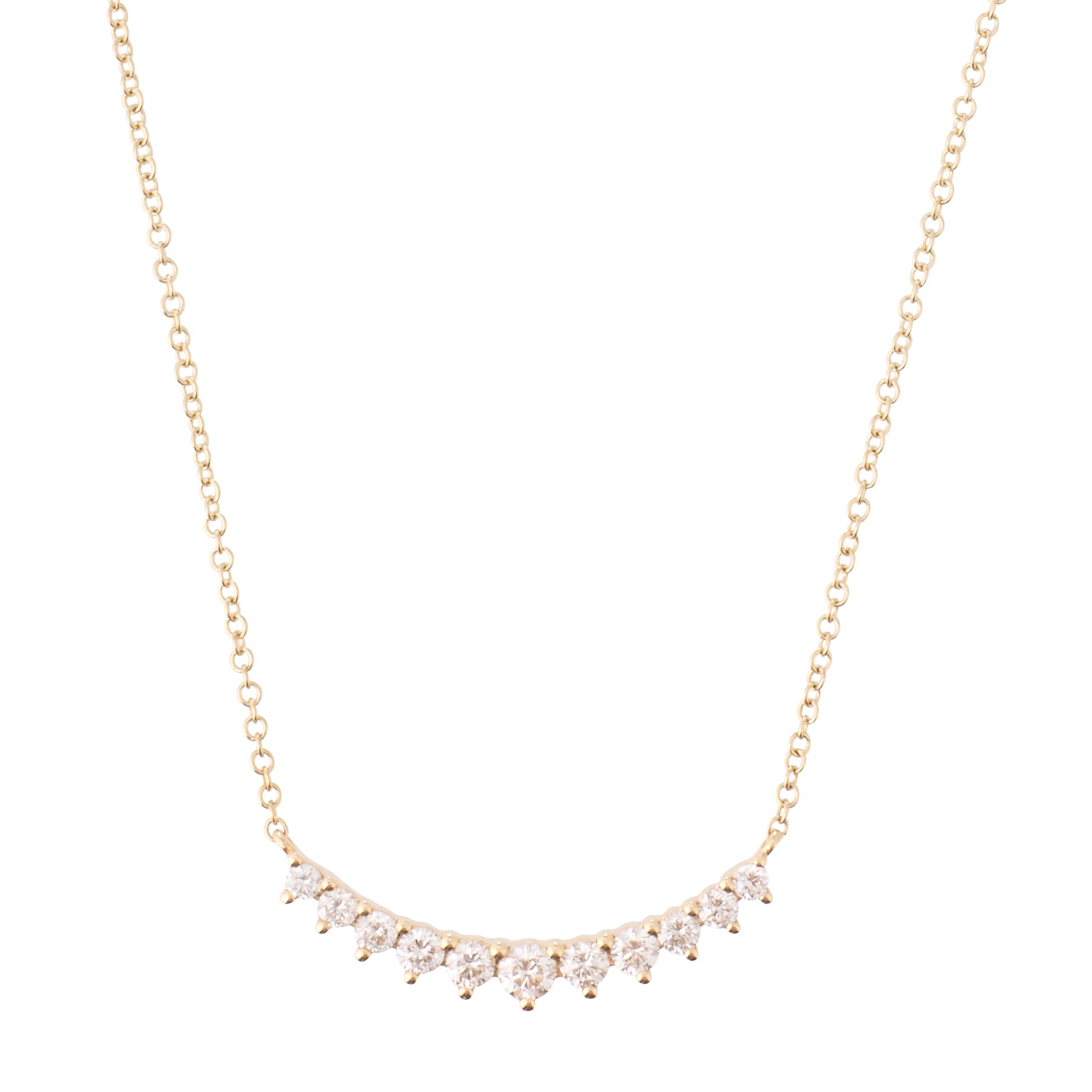 Floating Bezel Diamond Crescent Necklace - Zofia Day Co.