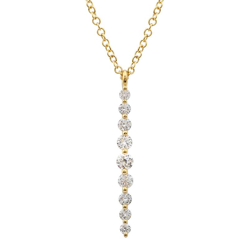 Floating Bezel Diamond Drip Necklace - Zofia Day Co.