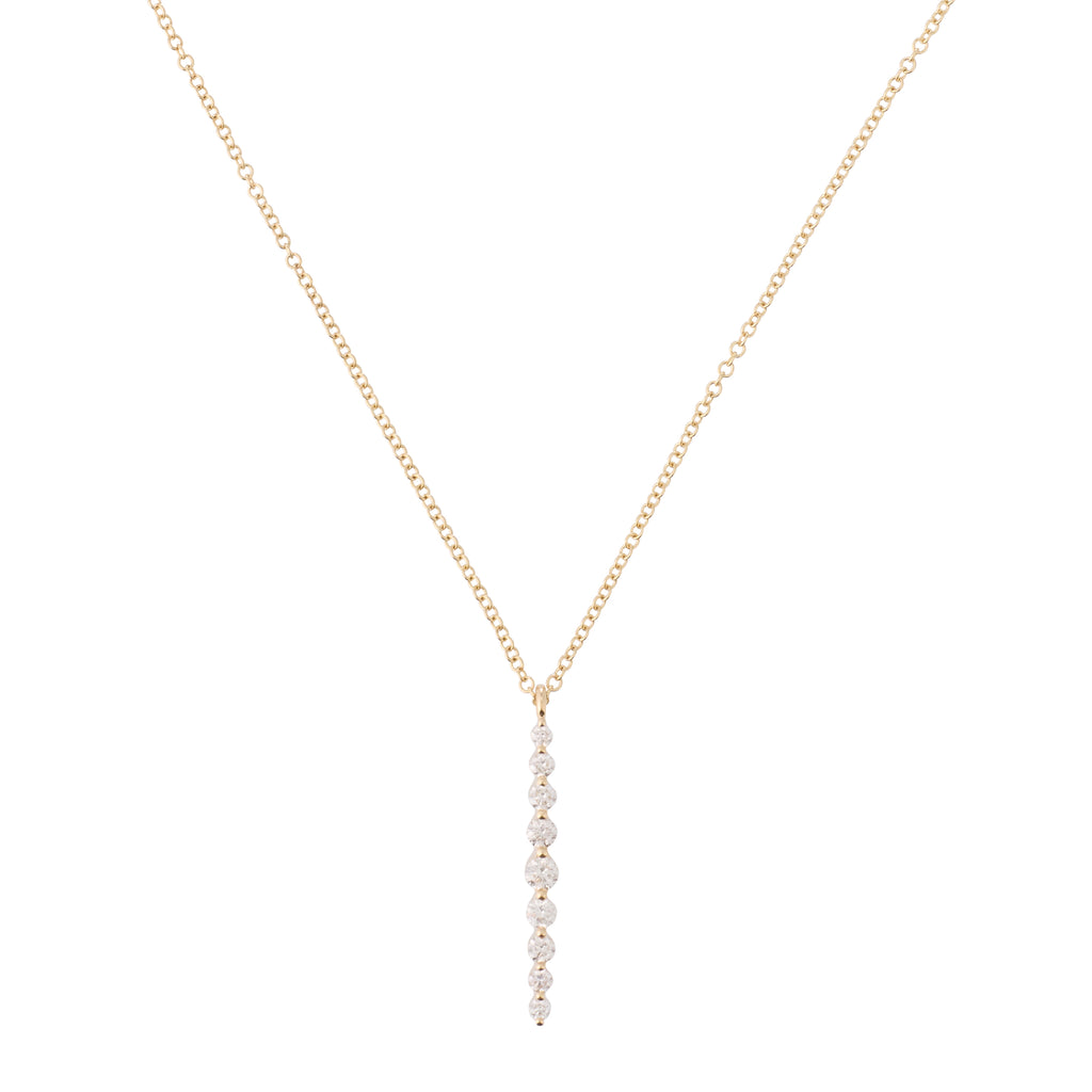 Floating Bezel Diamond Drip Necklace