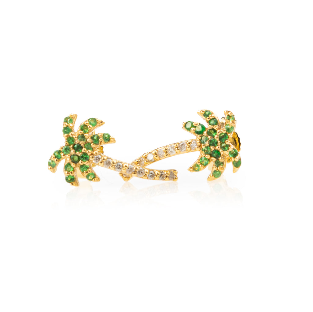 Peridot Palm Tree Studs