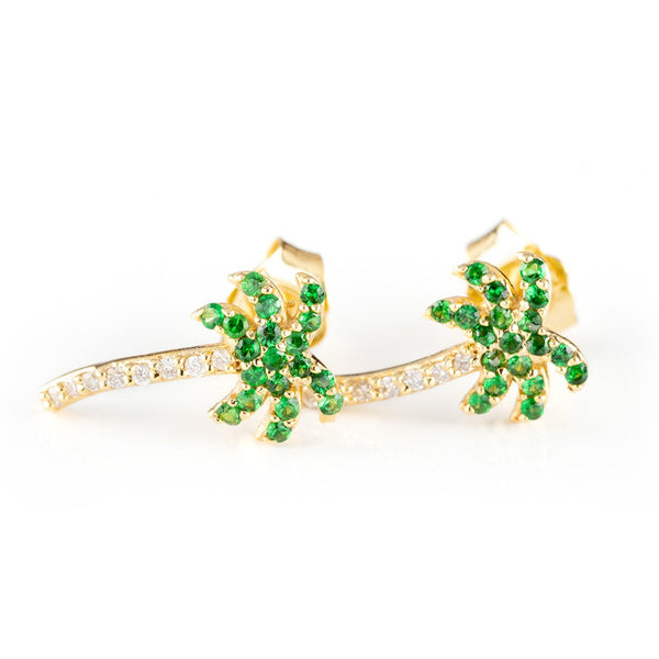 Peridot Palm Tree Studs - Zofia Day Co.